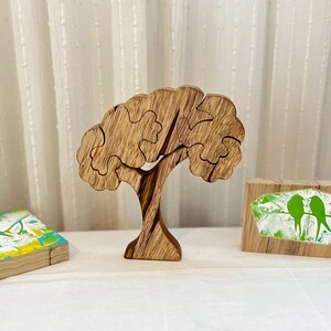 Sustainable Wooden Tree Puzzle - Rustic Jigsaw Game, Educational Toy ...