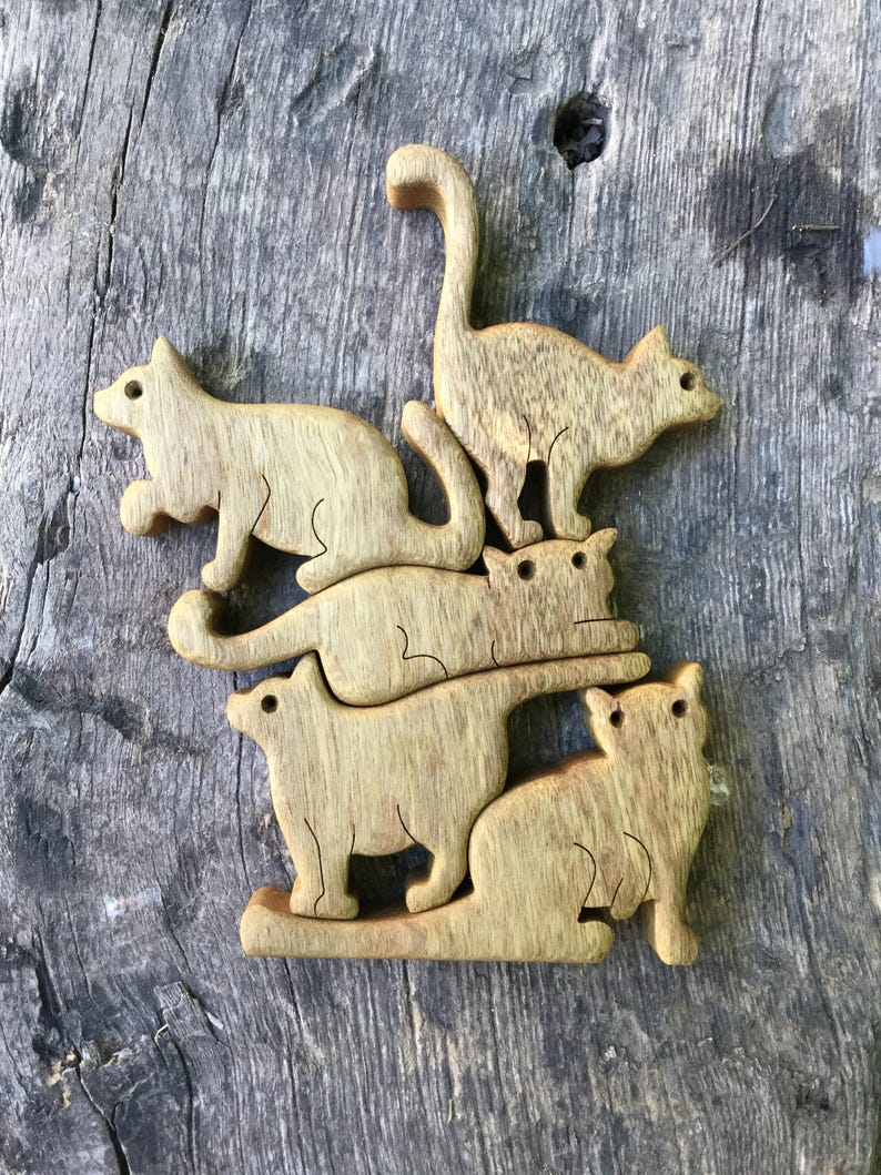 Wooden Cats Pyramid for Cat Lovers. - Etsy