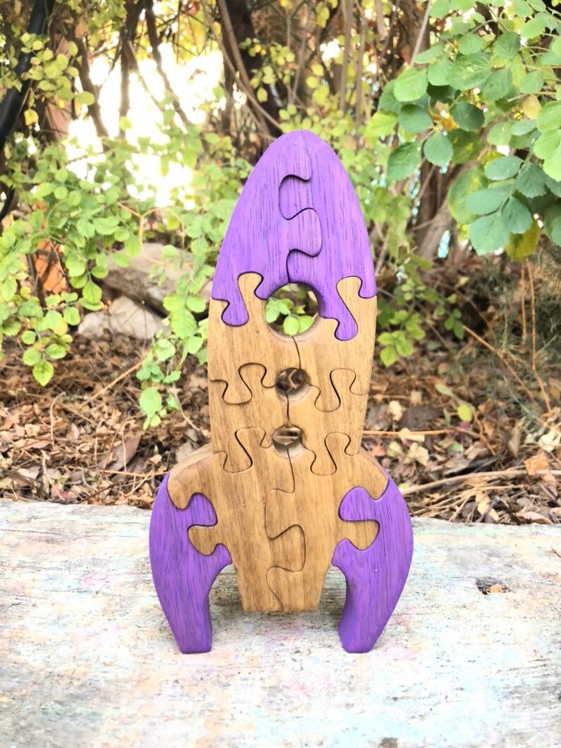 Wooden Spaceship puzzle Rocket puzzle Spacecraft puzzle. | Etsy