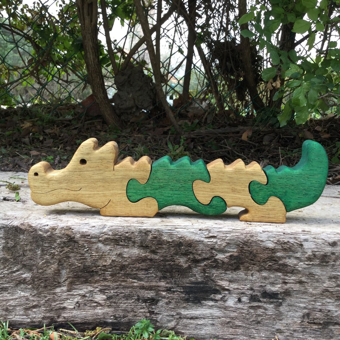 Wooden Alligator Puzzle Crocodile Puzzle Great Birthday | Etsy