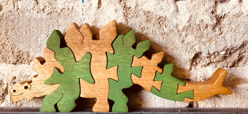 Wooden Dinosaur puzzle Stegosaurus puzzle Gift for kids | Etsy