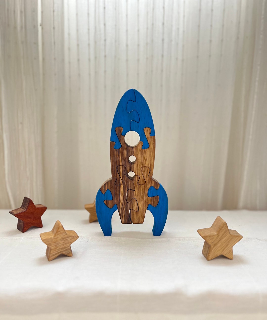 Interactive Wooden Spaceship Puzzle - Handcrafted Spacecraft Toy ...