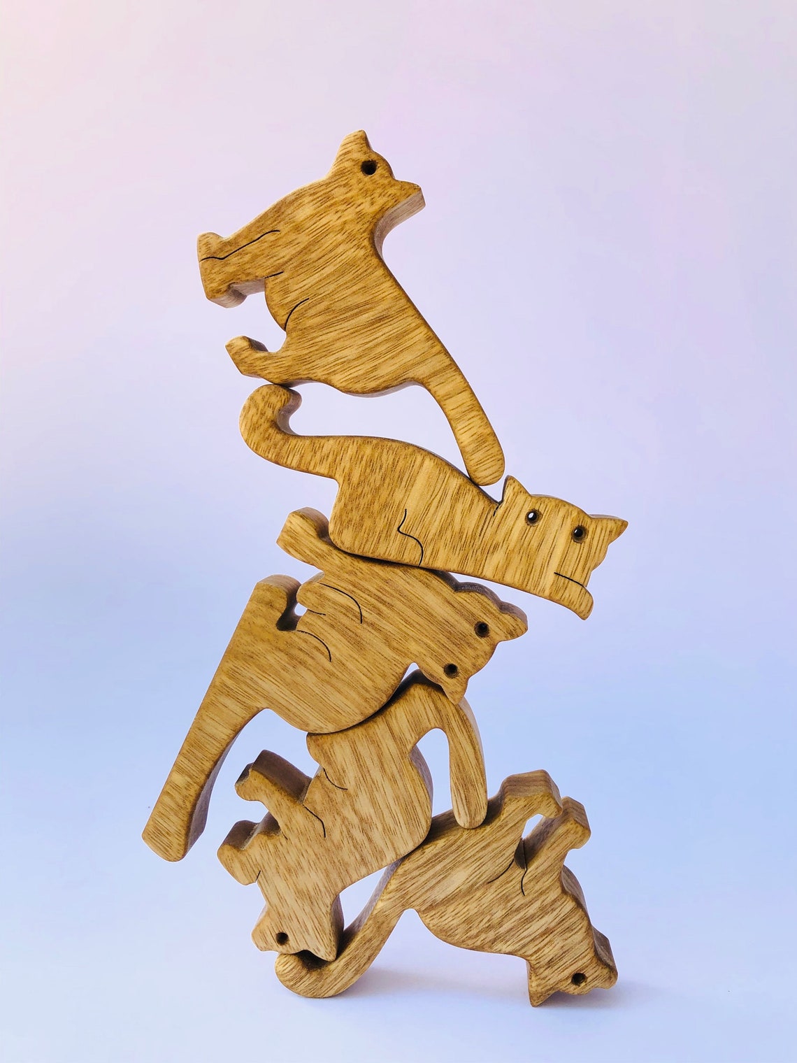 Wooden cats pyramid for cat lovers. | Etsy