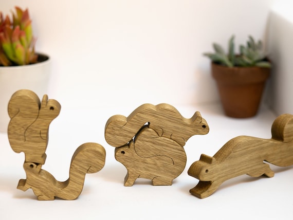 Squirrels Scrollsaw Puzzle With Five Interlocked Squirrels - Etsy