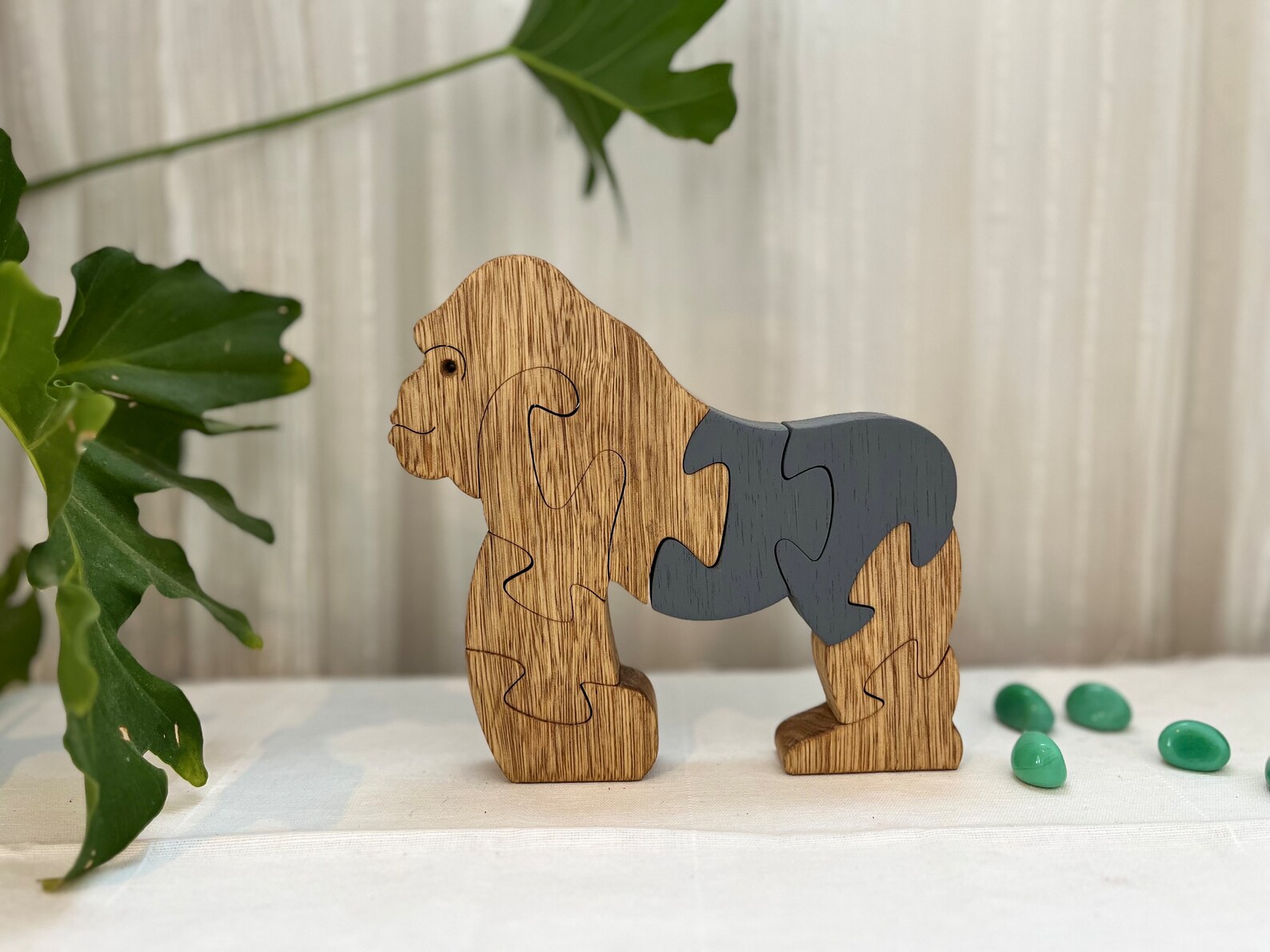 Majestic Silverback Gorilla Wooden Puzzle - Handcrafted Educational Toy ...
