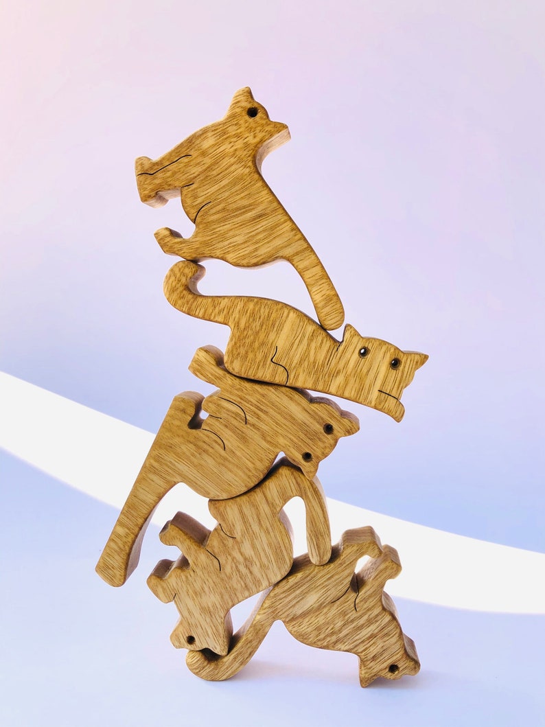 Wooden cats pyramid for cat lovers. | Etsy