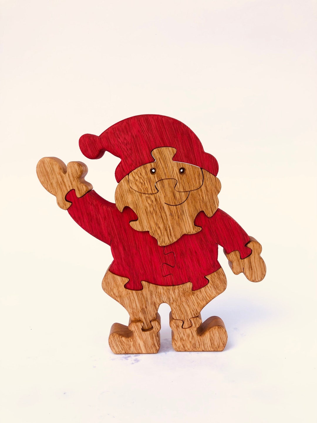 Handcrafted Santa Wooden Puzzle - Festive Holiday Decor & Fun Activity ...