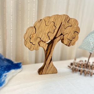 Sustainable Wooden Tree Puzzle - Rustic Jigsaw Game, Educational Toy ...