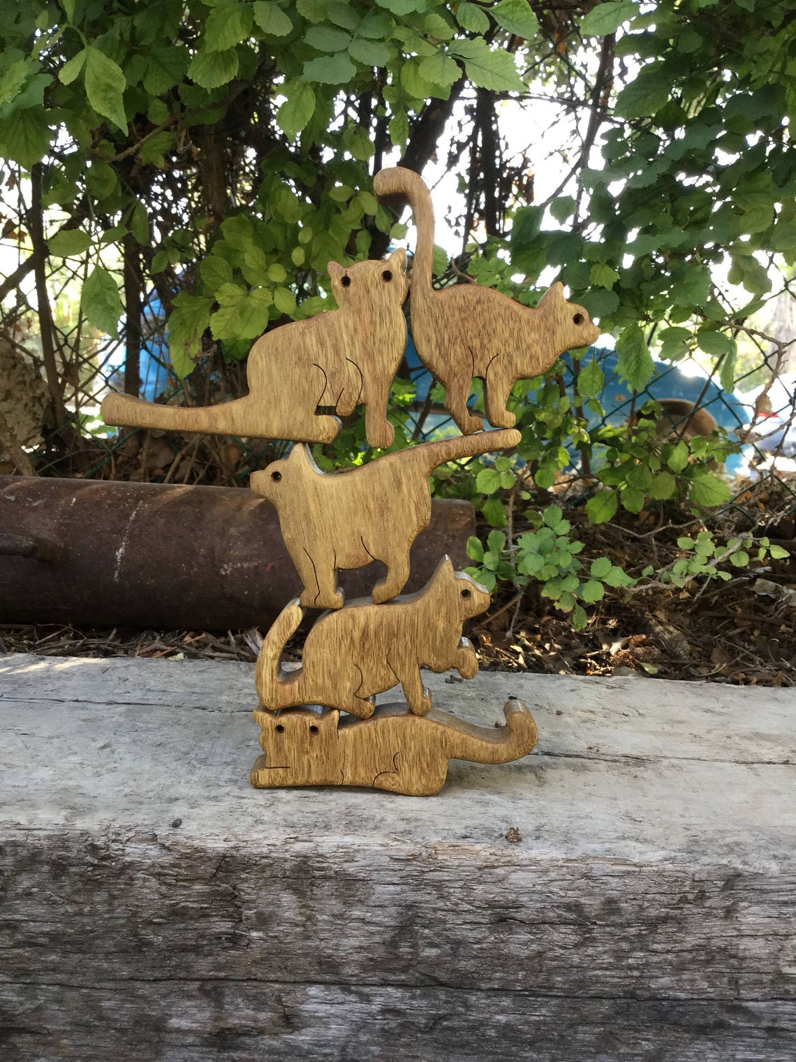 Wooden cats pyramid for cat lovers. | Etsy