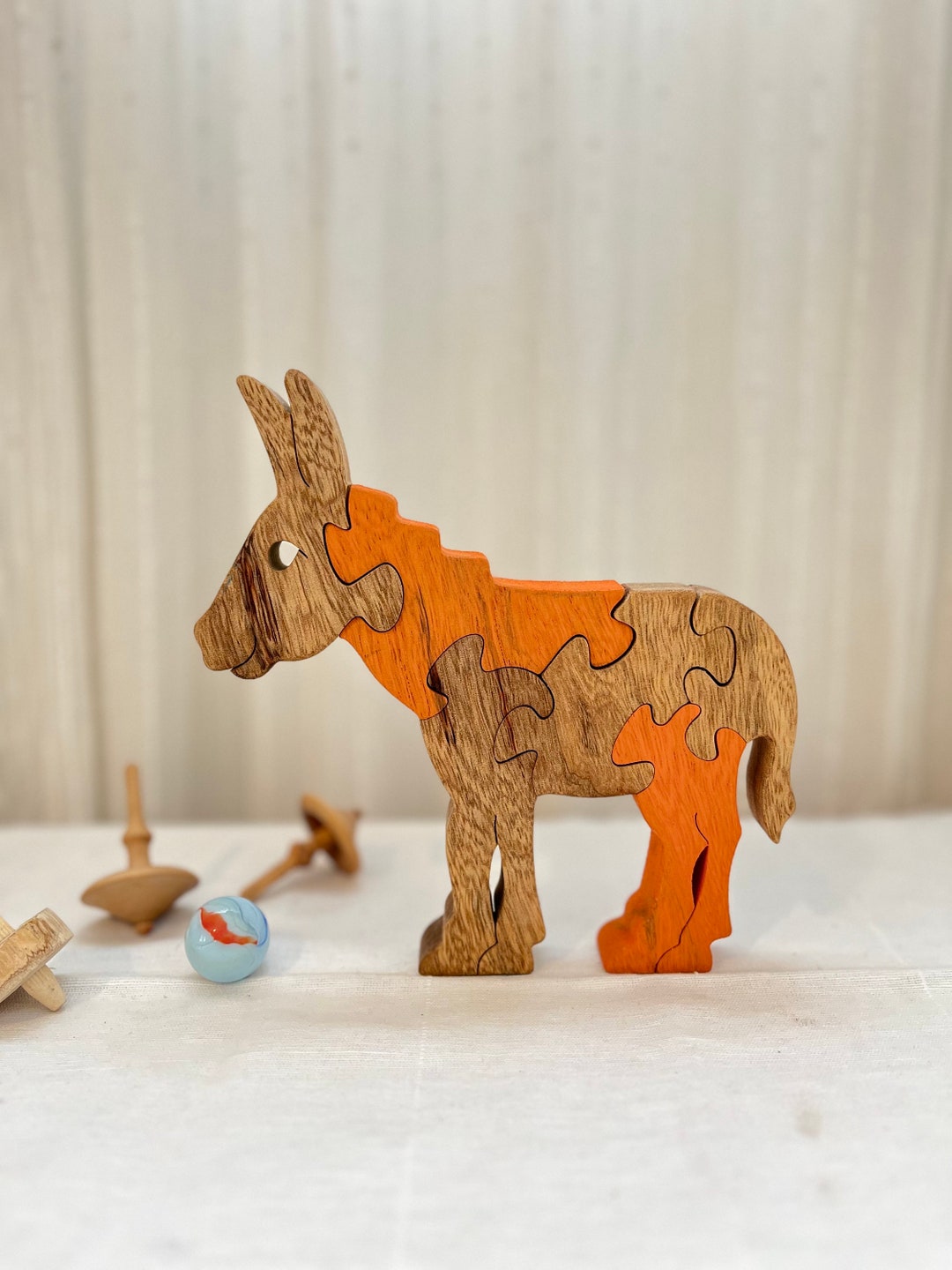 Wooden Toys- Wood Puzzle- Wooden Donkey Puzzle- Jigsaw Puzzle- Gift for ...