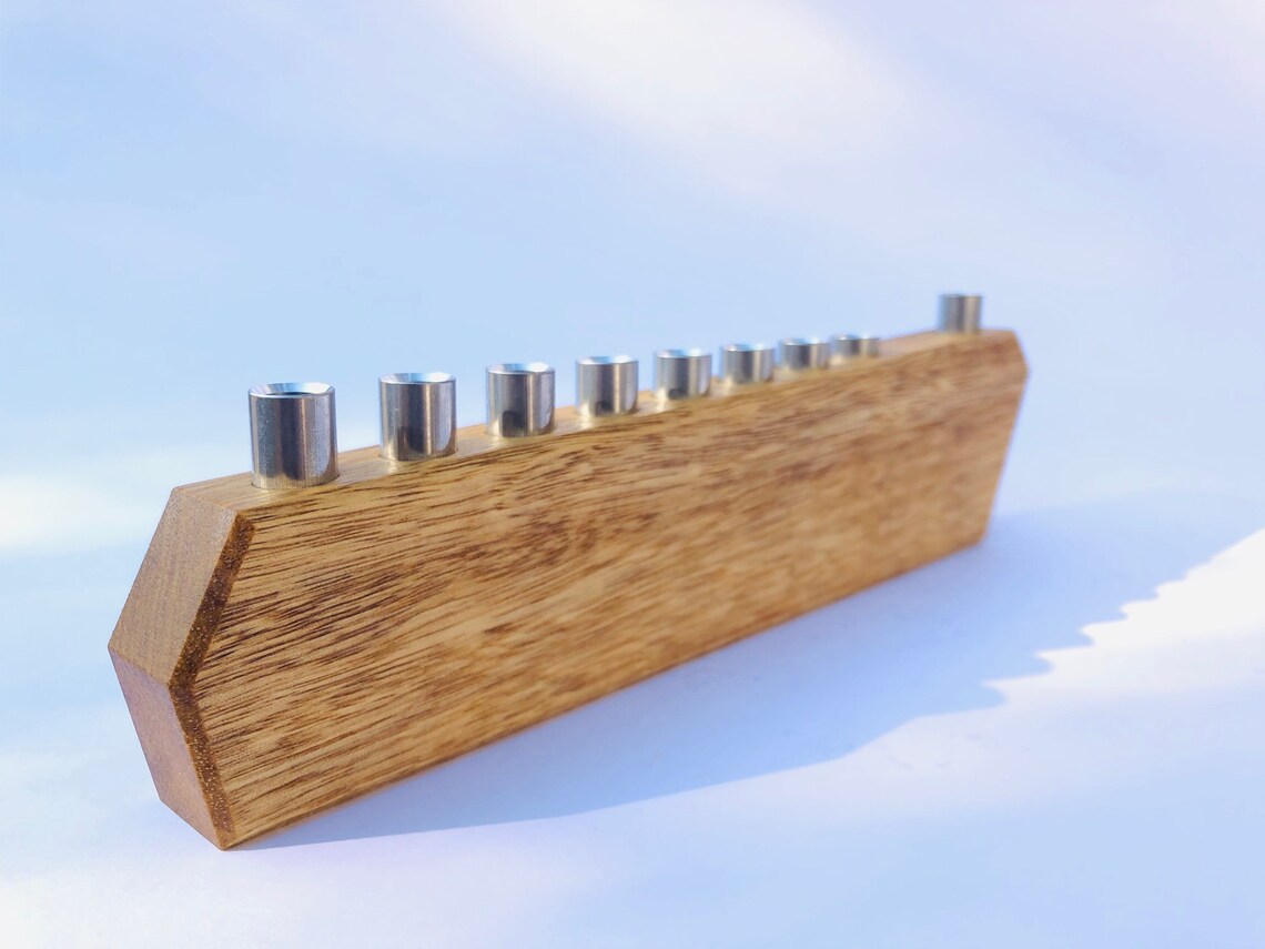 Handcrafted African Walnut Hanukkiah - Menorah for Hanukkah - Artisanal ...