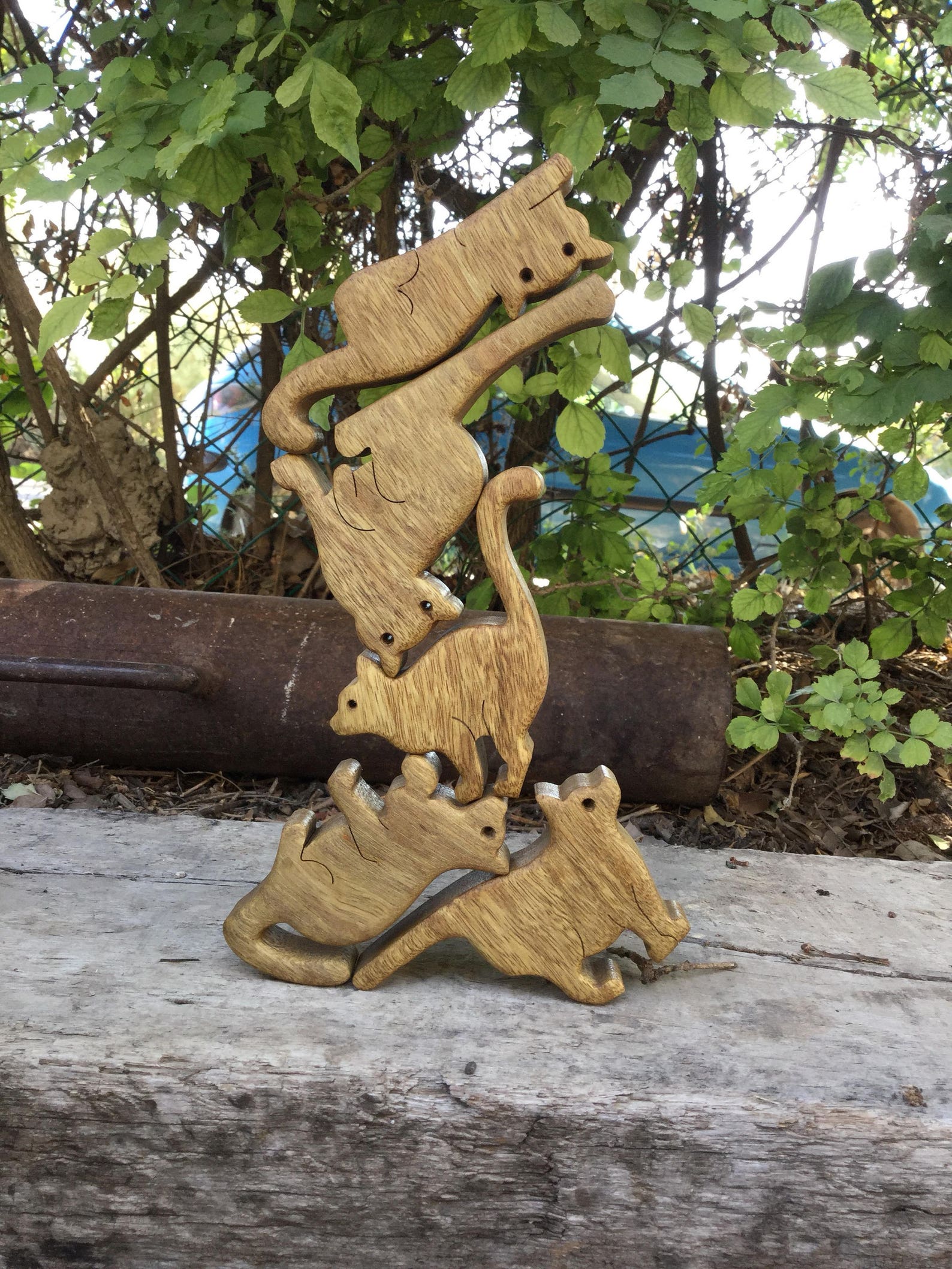 Wooden cats pyramid for cat lovers. | Etsy