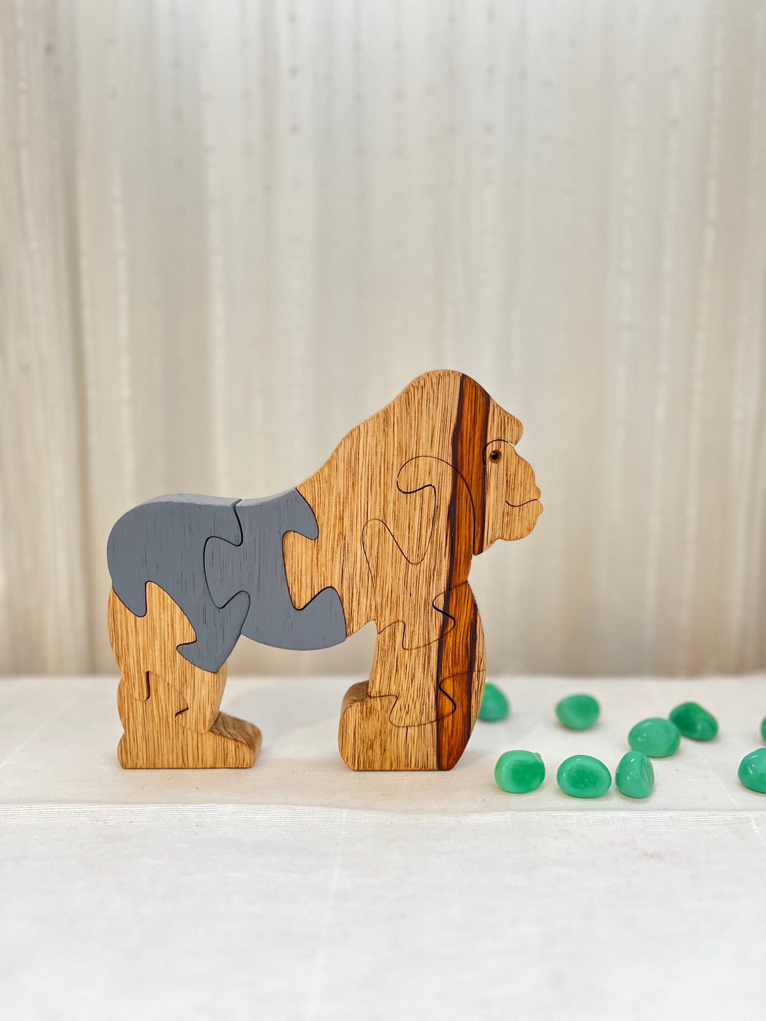 Mighty Silverback Gorilla Puzzle - Artisanal Wooden Jigsaw, Wildlife ...