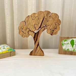 Sustainable Wooden Tree Puzzle - Rustic Jigsaw Game, Educational Toy ...