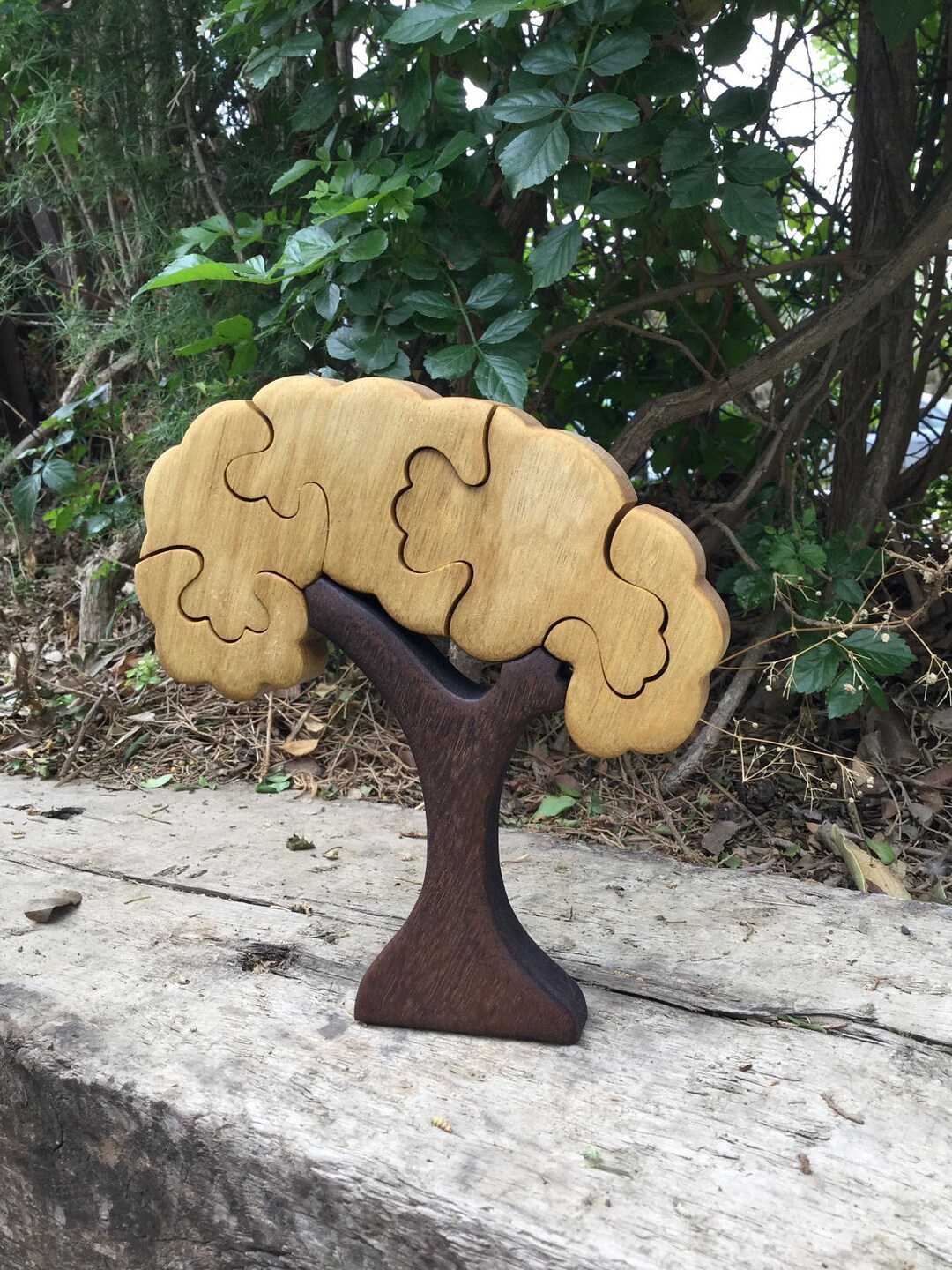 Sustainable Wooden Tree Puzzle Rustic Jigsaw Game, Educational Toy for ...
