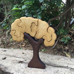 Sustainable Wooden Tree Puzzle Rustic Jigsaw Game, Educational Toy for ...