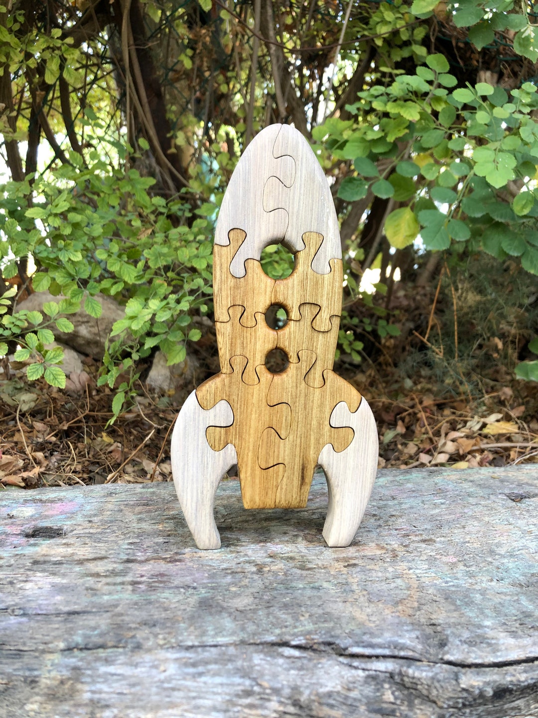 Interactive Wooden Spaceship Puzzle Handcrafted Spacecraft Toy ...