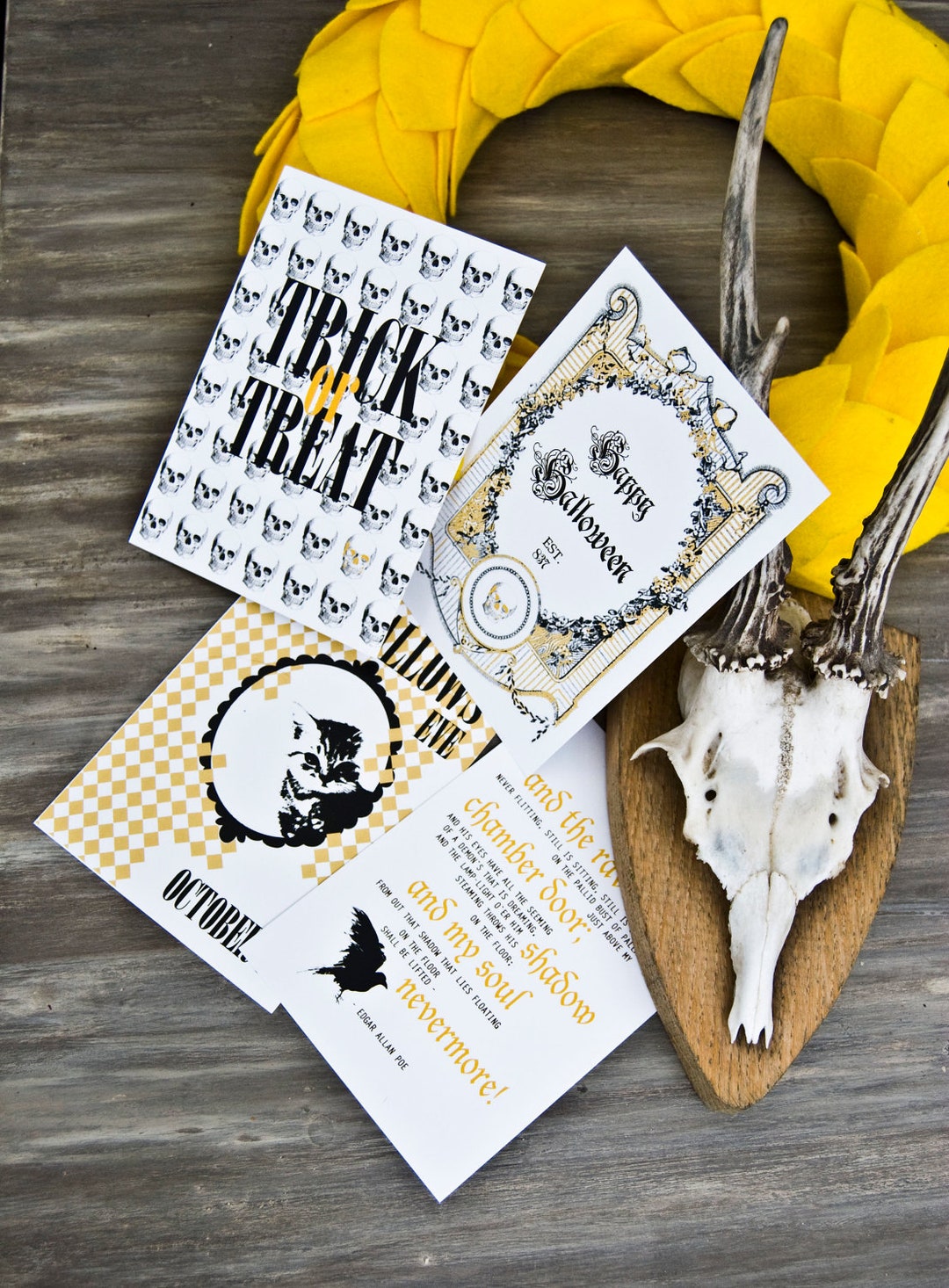 Happy Halloween /4 Postcards Digital Print - Etsy