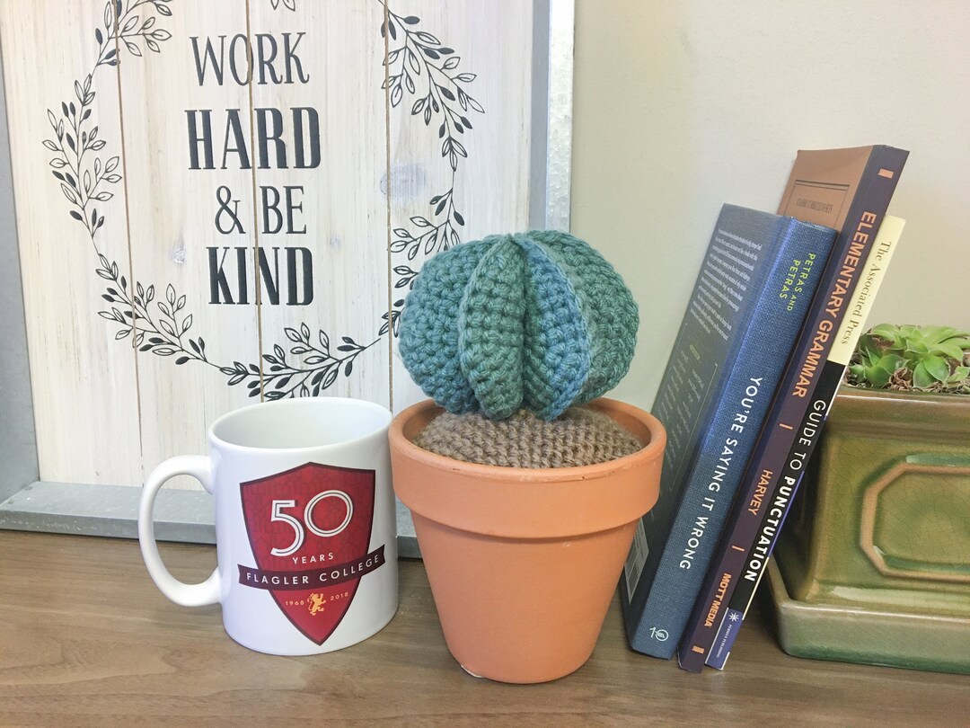 Medium Crochet Six-lobe Cactus in Pot - Etsy