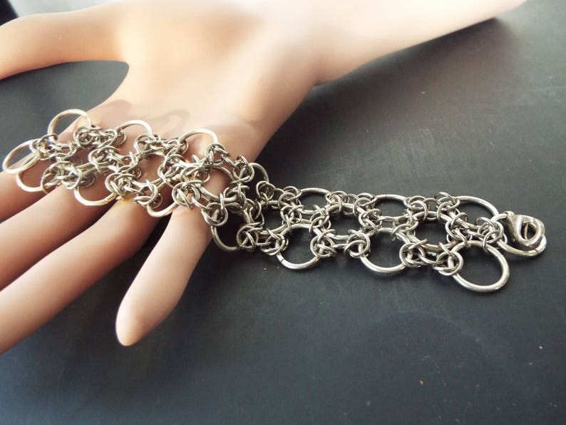 Silver plate triple link chainmail multi link 1 1/4 | Etsy