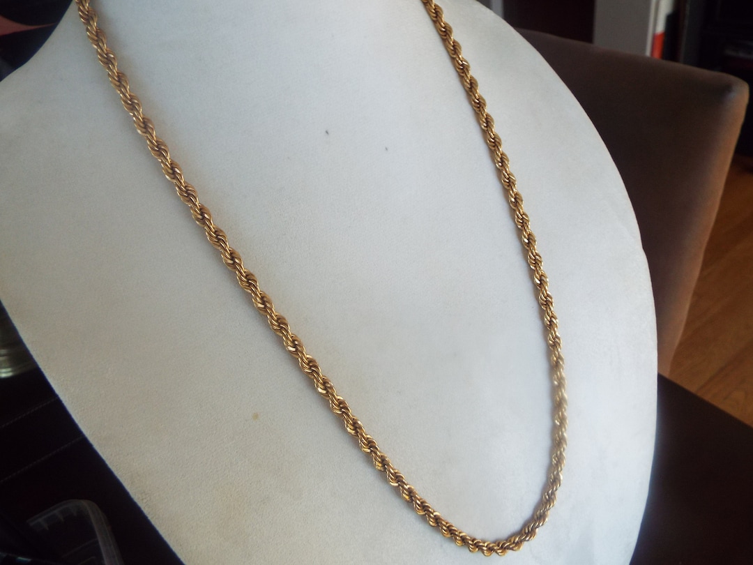 Napier Heavy Chunky Gold Plated Cable Chain Rope Necklace 30" Statement ...