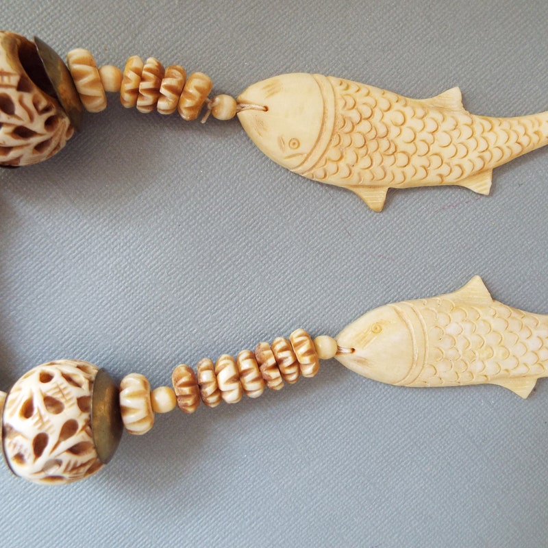 Necklace Carved Bone - Etsy