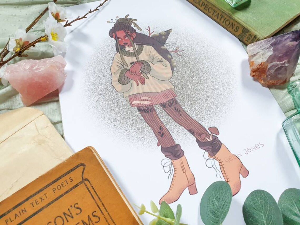Goblincore Witch A4 Print Illustration Print Geeniejay | Etsy