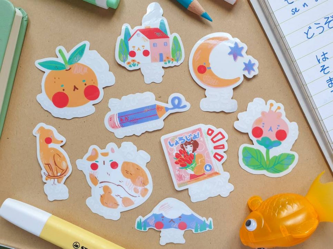 Satsuma Hiragana Transparent Sticker Vinyl 5cm Sticker - Etsy Australia