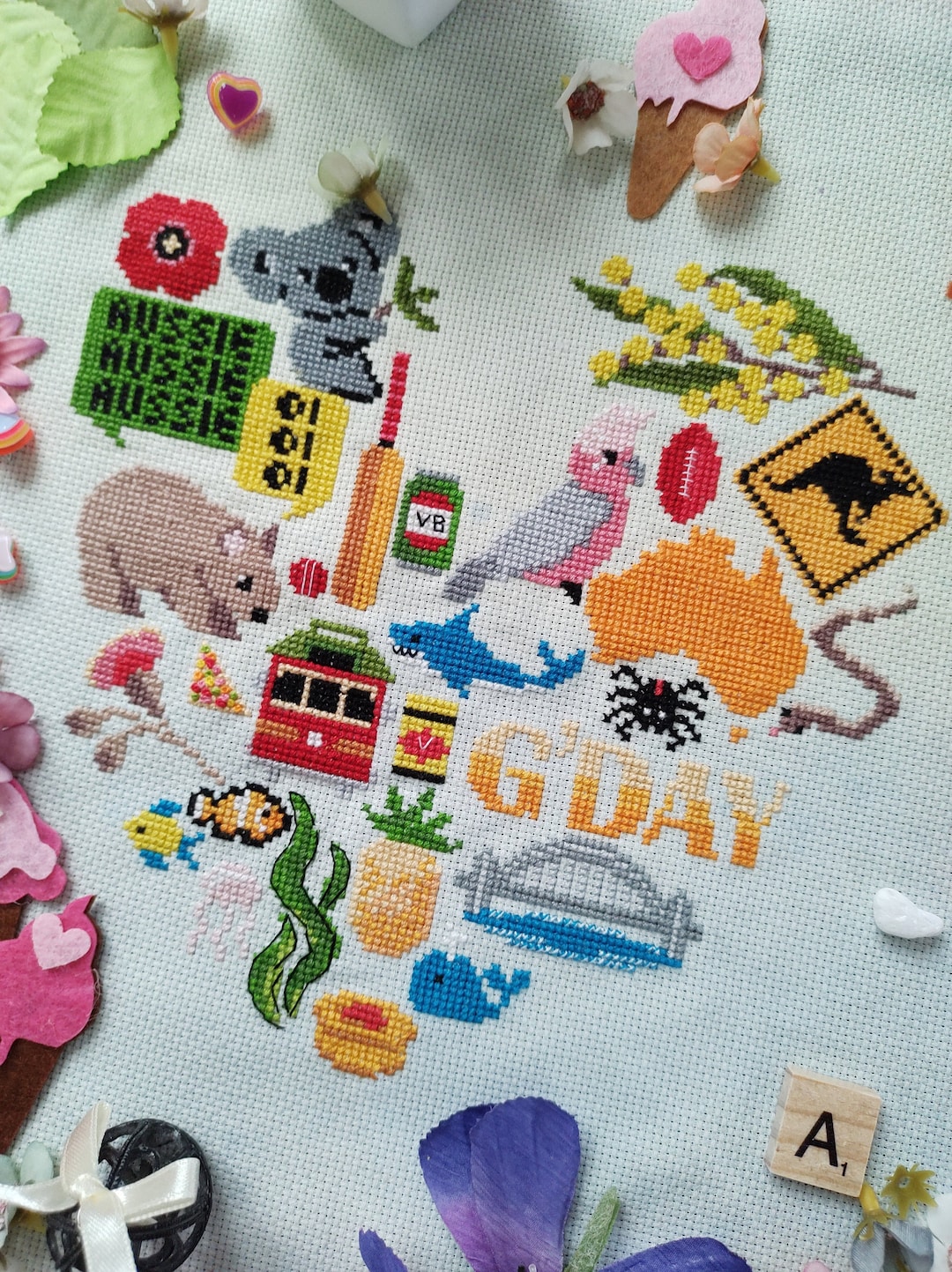 Aussie Cross Stitch Pattern - Australia Cross Stitch Pattern - Digital ...