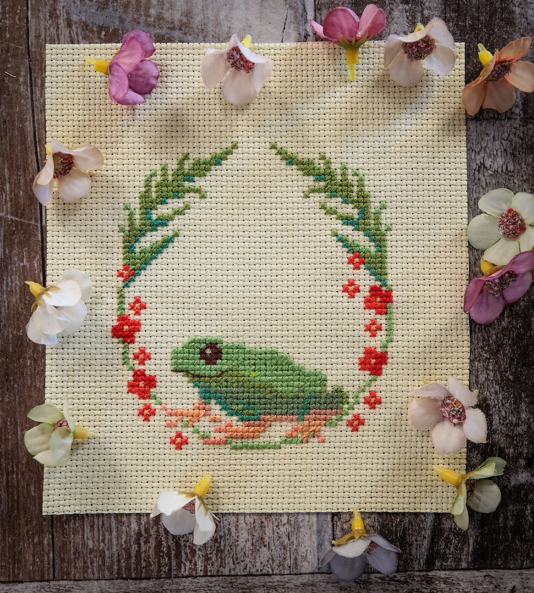 Woodland Frog Cross Stitch Pattern - Cross Stitch Digital Pattern PDF ...