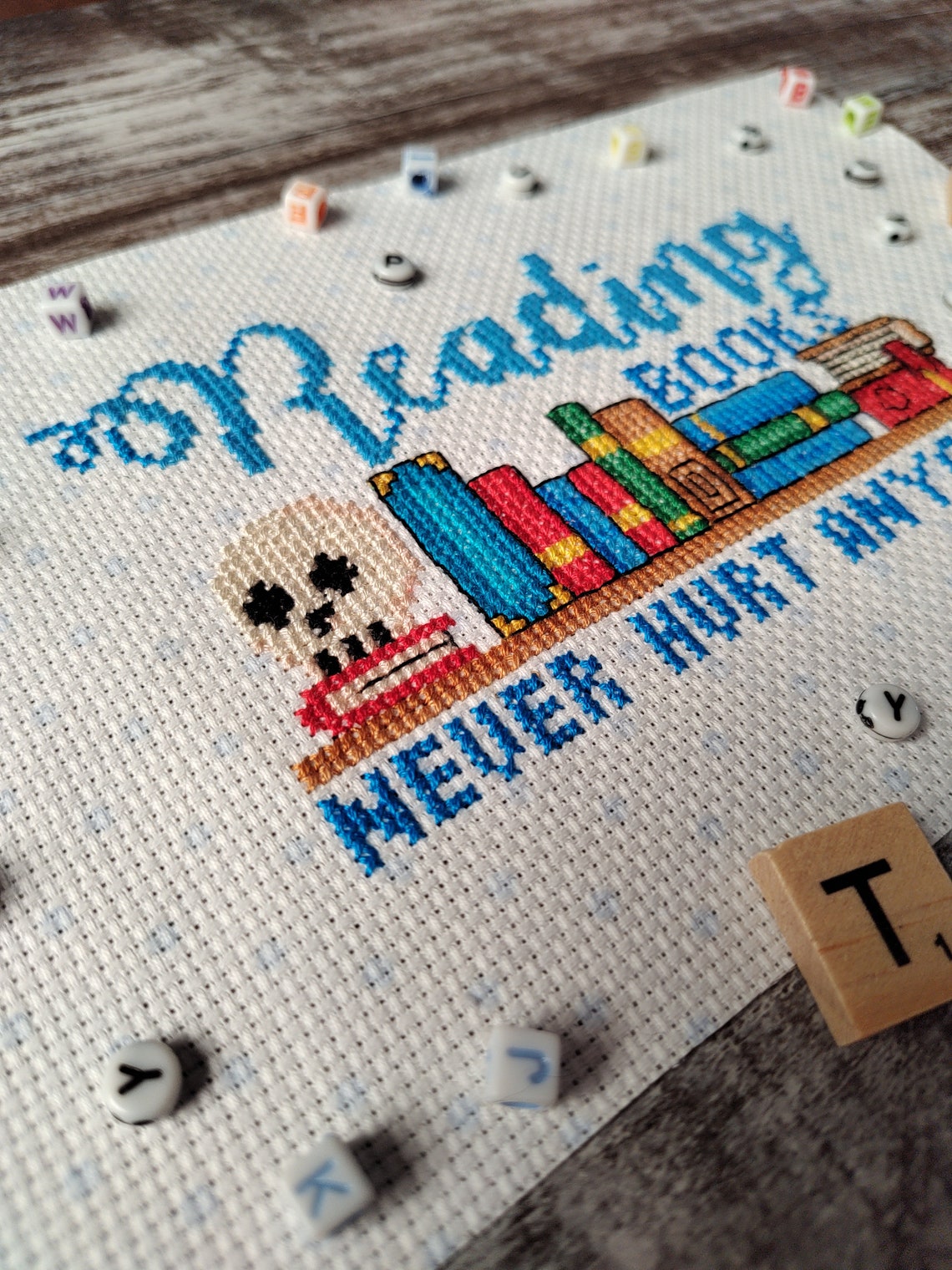 Reading Cross Stitch Pattern - Books Cross Stitch Pattern - Digital ...