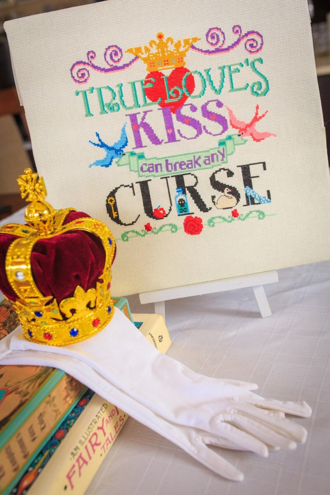 True Love Kiss Cross Stitch Pattern - Fairytale Cross Stitch - Once ...