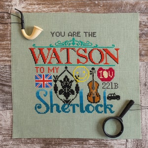 Watson and Sherlock Cross Stitch Pattern - Modern Cross Stitch Pattern ...