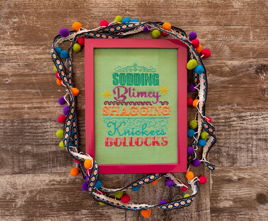 British Slang Cross Stitch - Sodding Blimey - Modern Cross Stitch ...