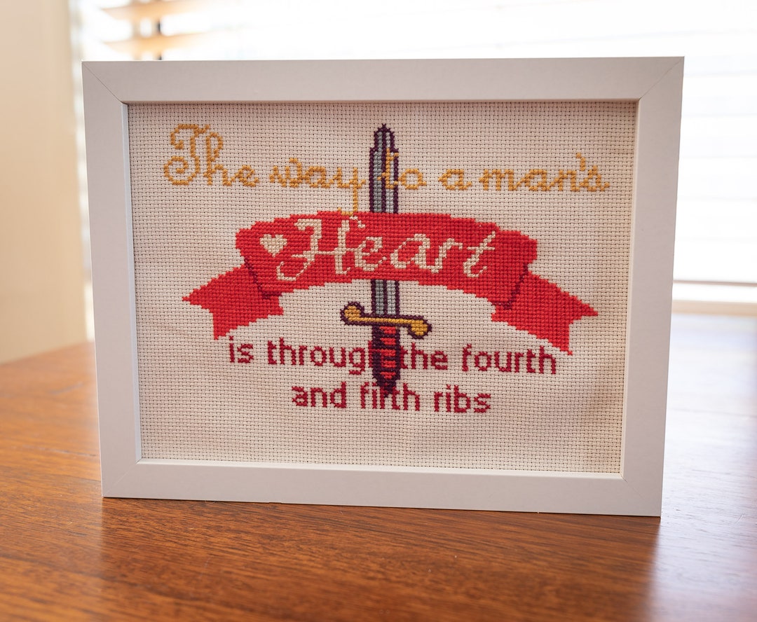 Way to a Man's Heart Cross Stitch - Sword Cross Stitch Pattern - Modern ...