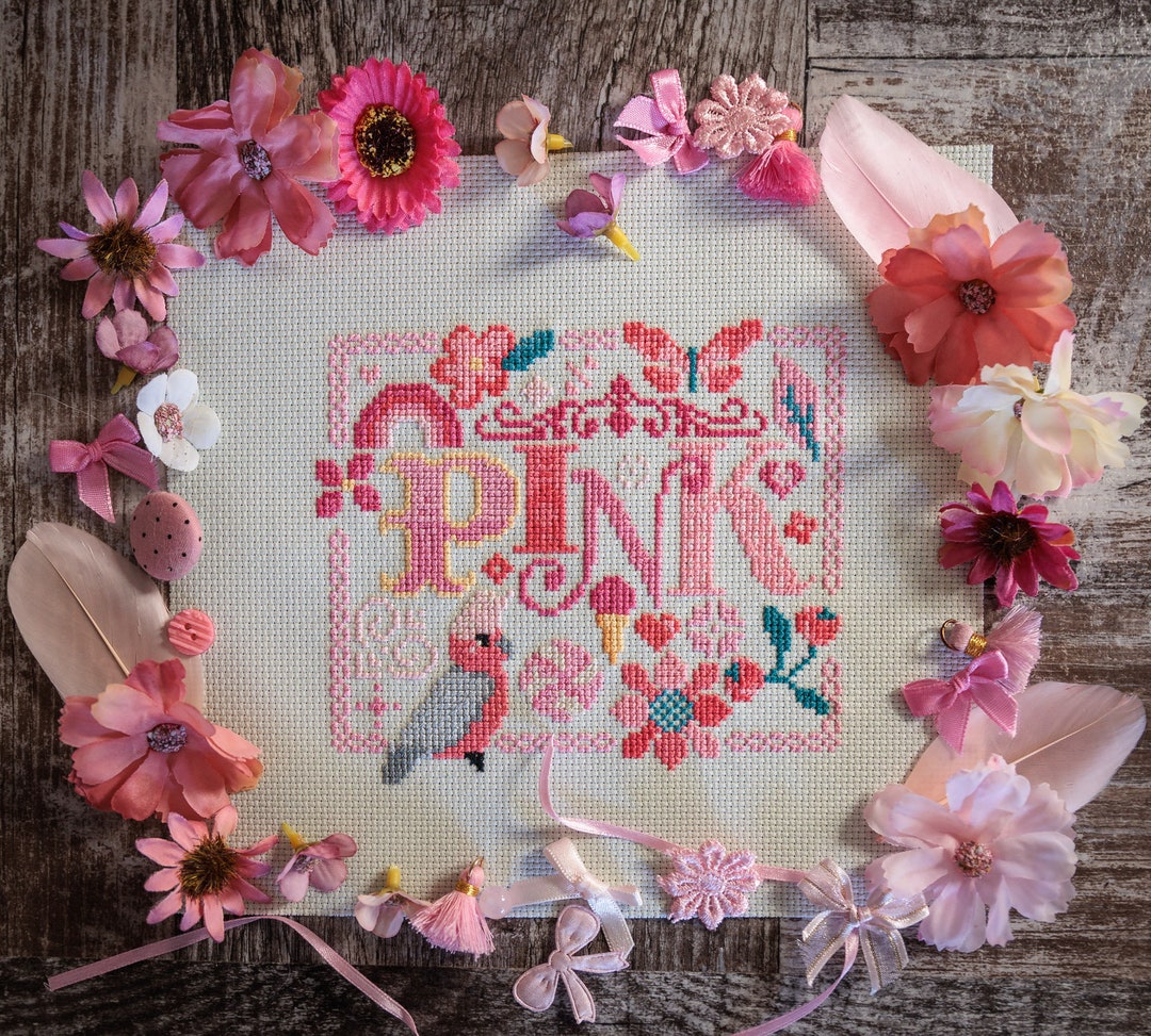 Very Pink Cross Stitch Pattern - Cross Stitch Digital Pattern PDF ...