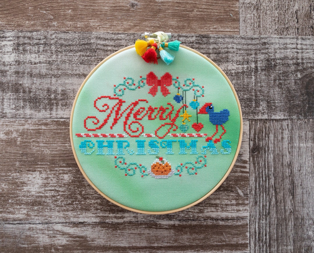 Merry Christmas Pukeko - Modern Cross Stitch Pattern - Digital PDF ...