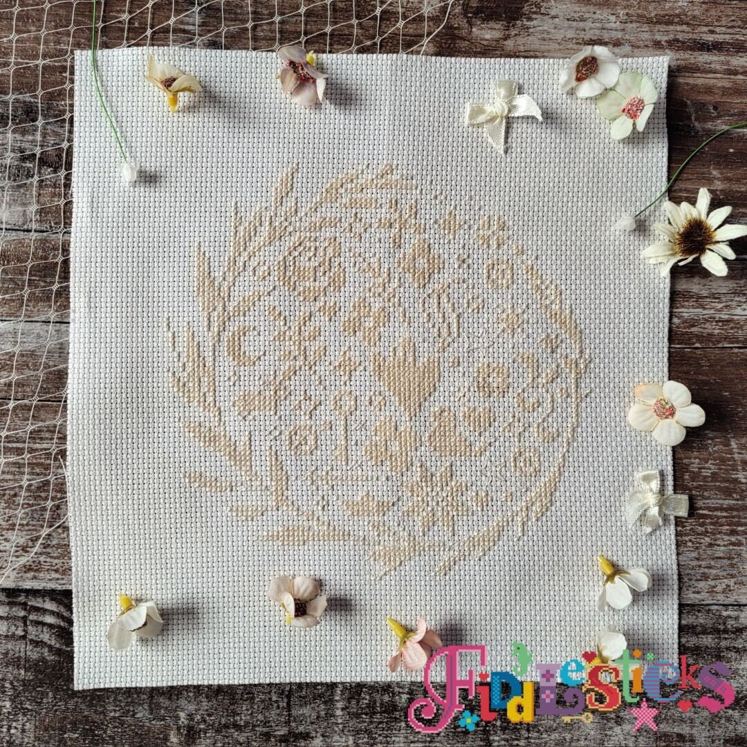 Whitework Cream Cross Stitch Pattern - Modern Cross Stitch Pattern ...