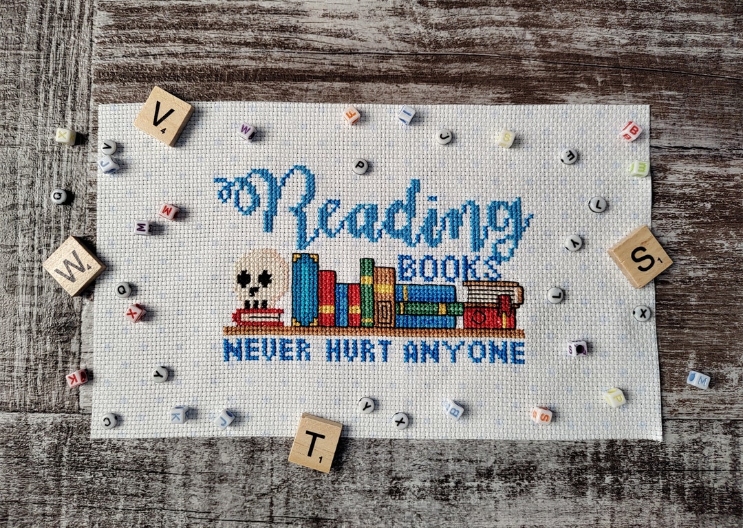 Reading Cross Stitch Pattern - Books Cross Stitch Pattern - Digital ...