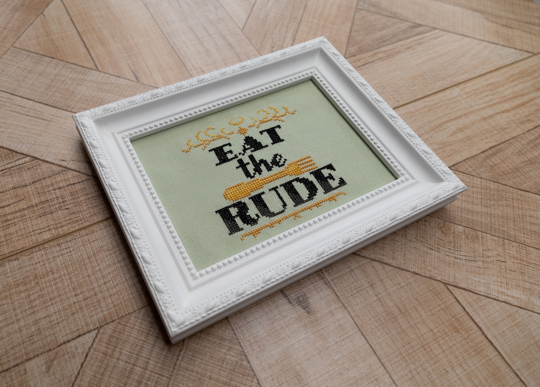 Eat the Rude Cross Stitch Pattern Modern Cross Stitch Pattern Digital ...