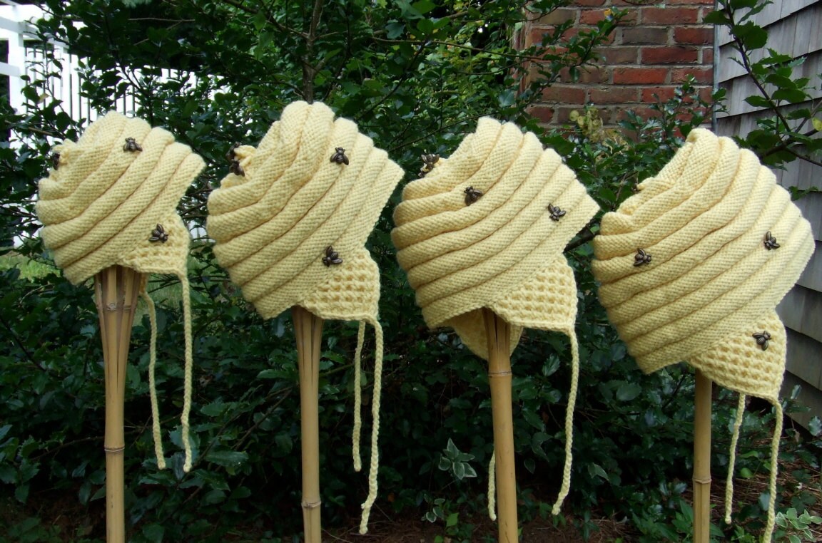 Knitting Pattern – Baby Beehive Hats, Knit Baby Hat With Earflaps ...