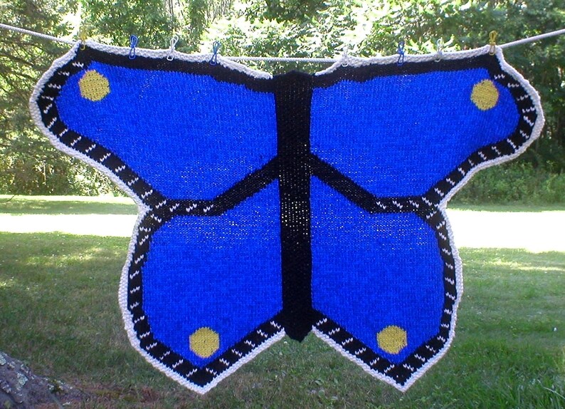Knitting Pattern - Butterfly Baby Blanket, Knit Butterfly Baby Blanket ...