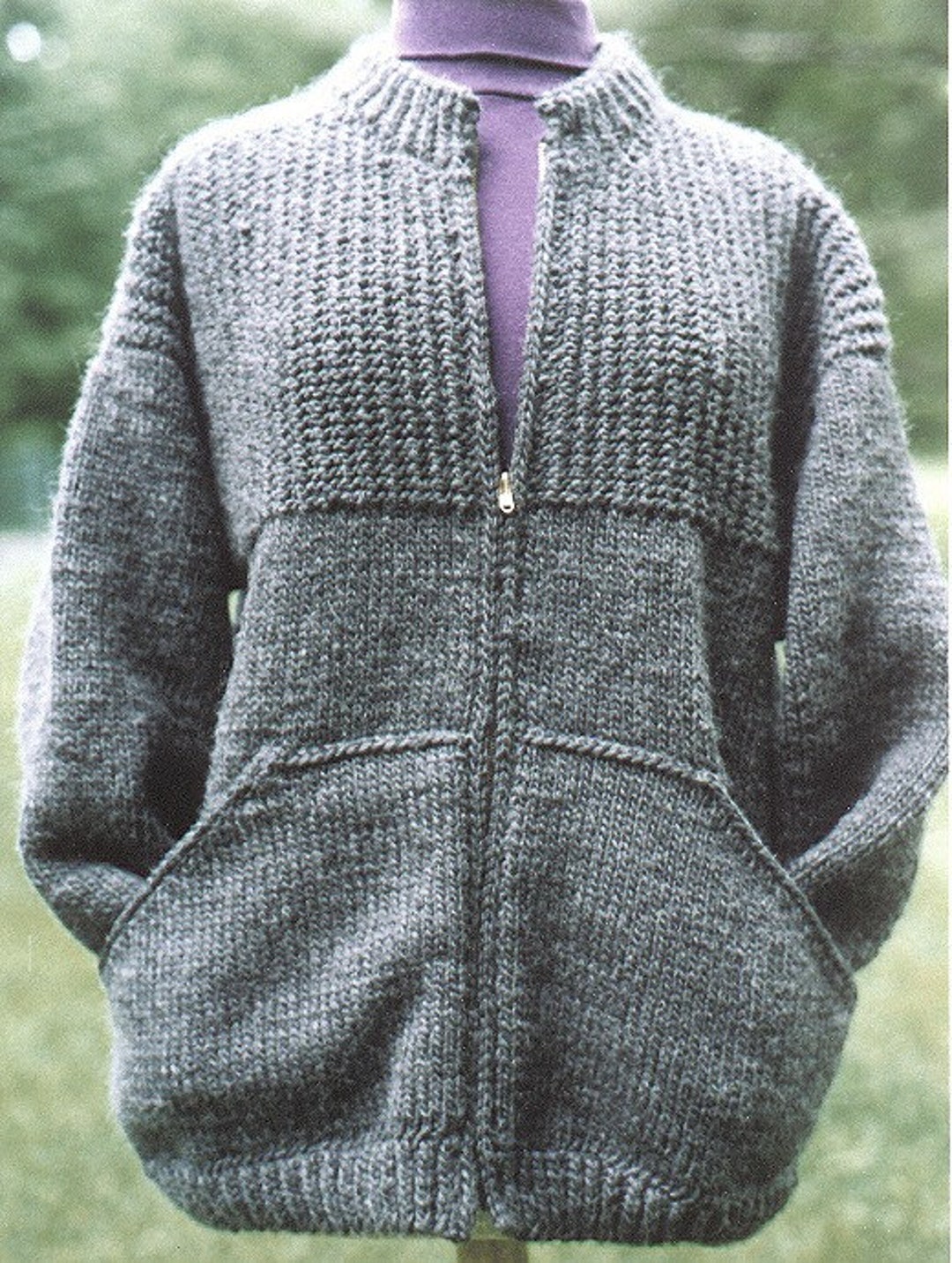 Knitting Pattern – Sweatshirt Jacket for Women, Knit Zippered Jacket ...