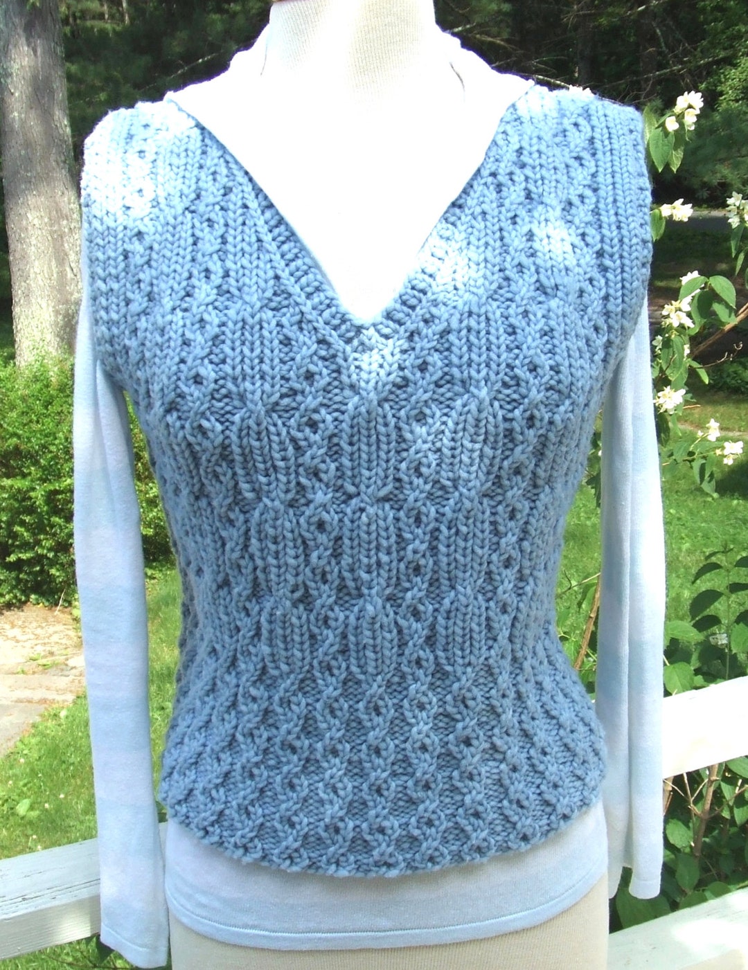 Knitting Pattern - Chunky Cabled Vest, Ladies' Women's Knit Chunky ...