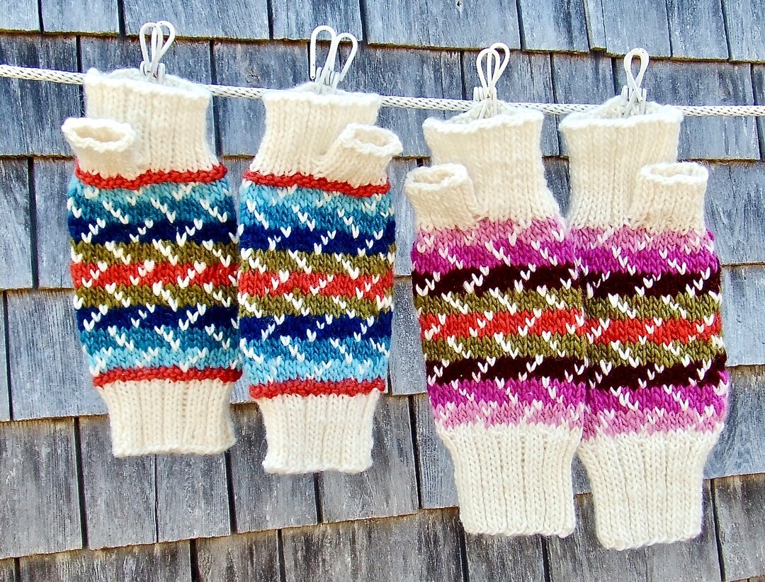 Knitting Pattern – Festivity Fingerless Mitts, Ladies Women's Muffatees ...