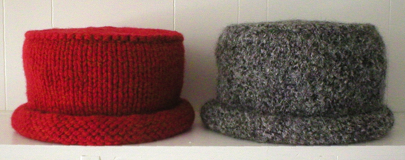 Knitting Pattern - Pillbox With Roll Brim, Knit Felted Bucket Hat ...