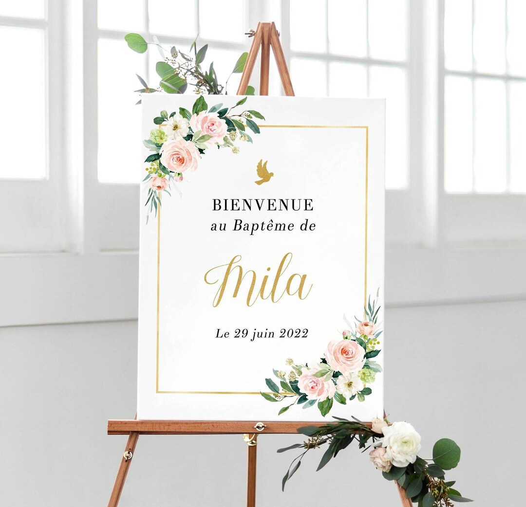 Affiche Bienvenue Baptême Panneau Bienvenue Baptême - Etsy France