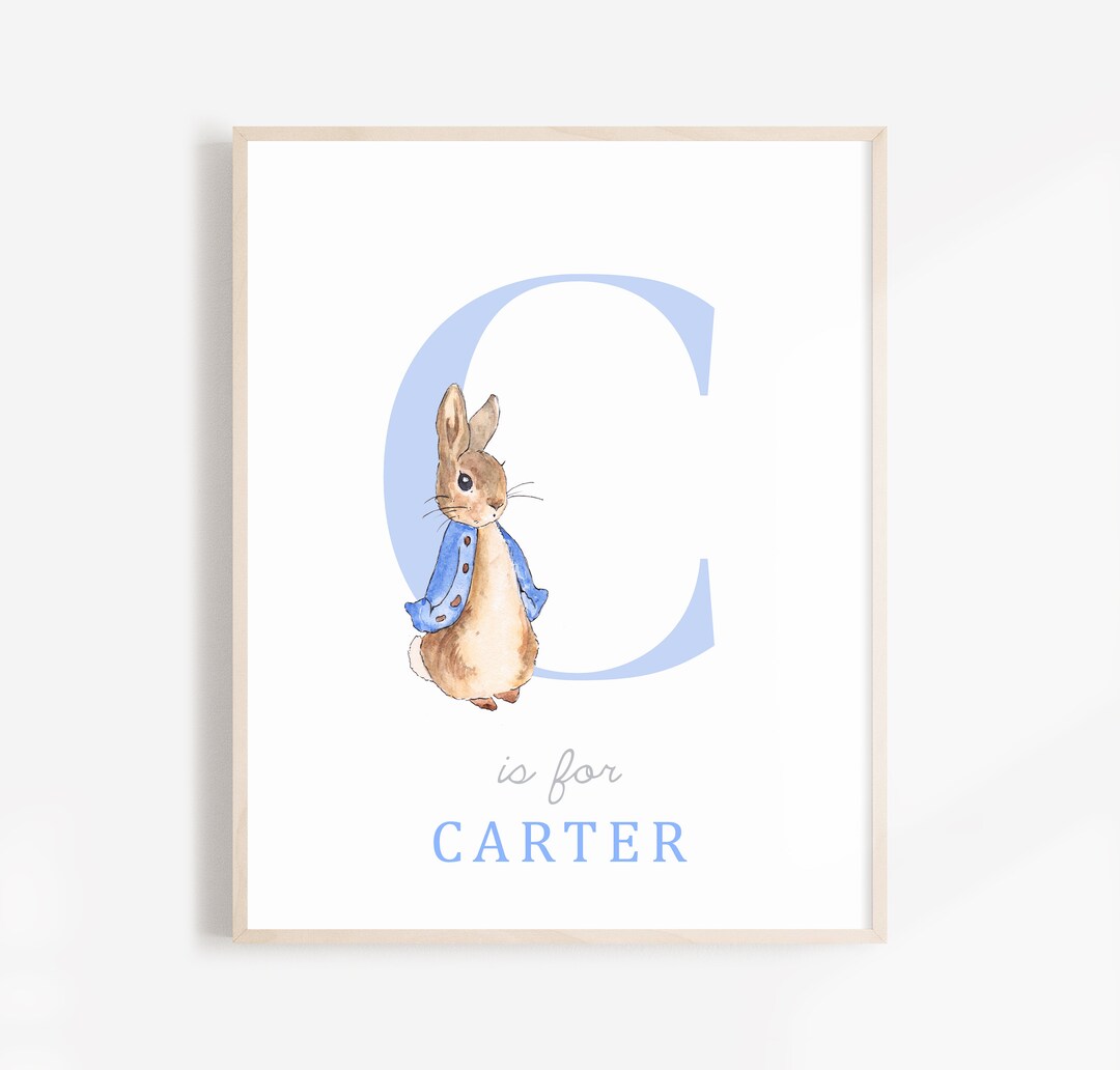 Peter Rabbit Nursery Poster, Peter Rabbit Initial Nursery Print, New ...