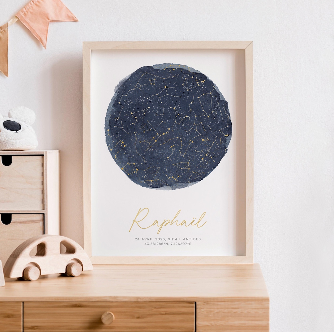 Personalized Birth Star Map Print: Custom Constellation Sky Chart - Etsy