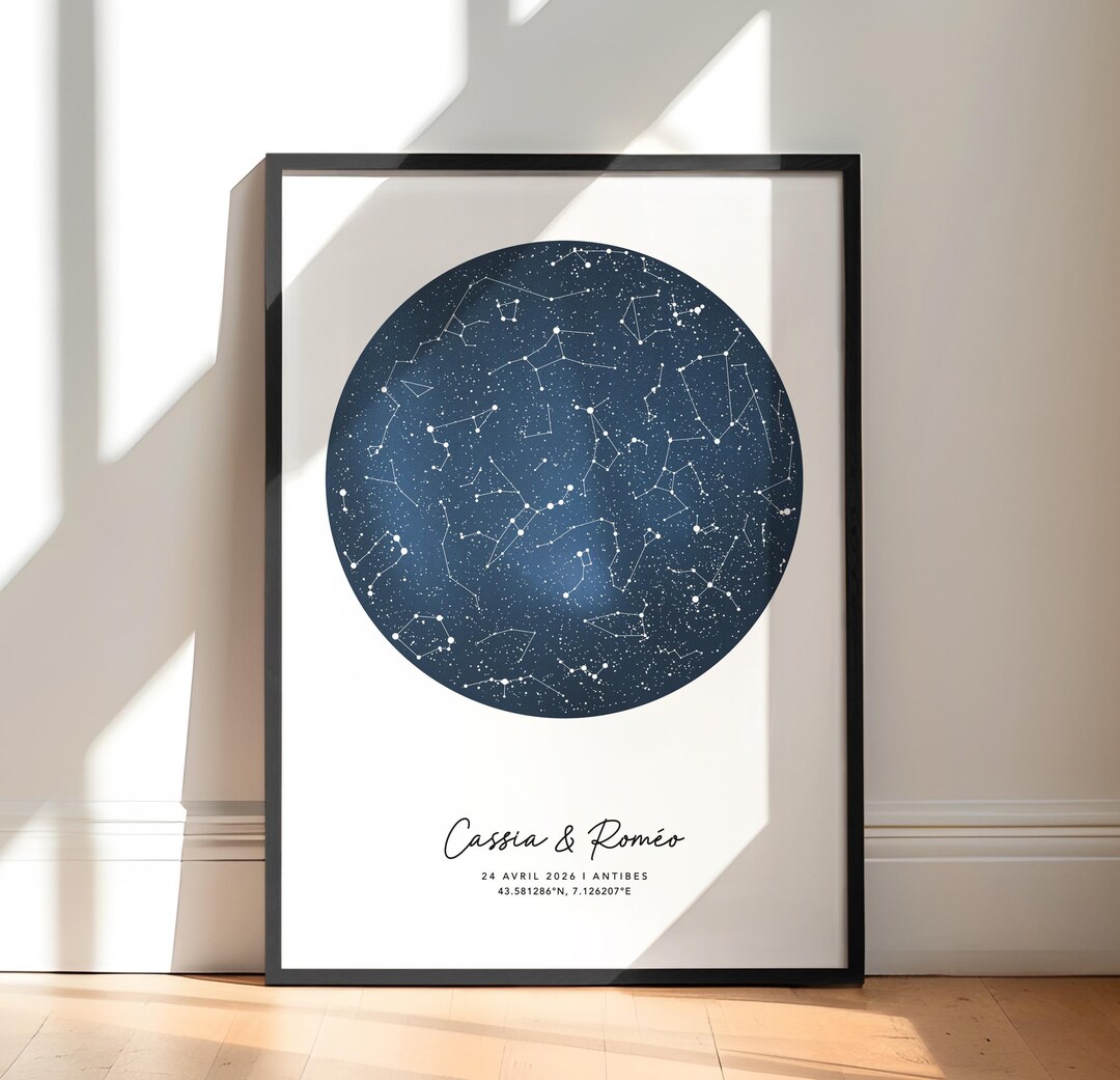 Personalized Star Map Poster — Space Lover Wall Art | Science and ...